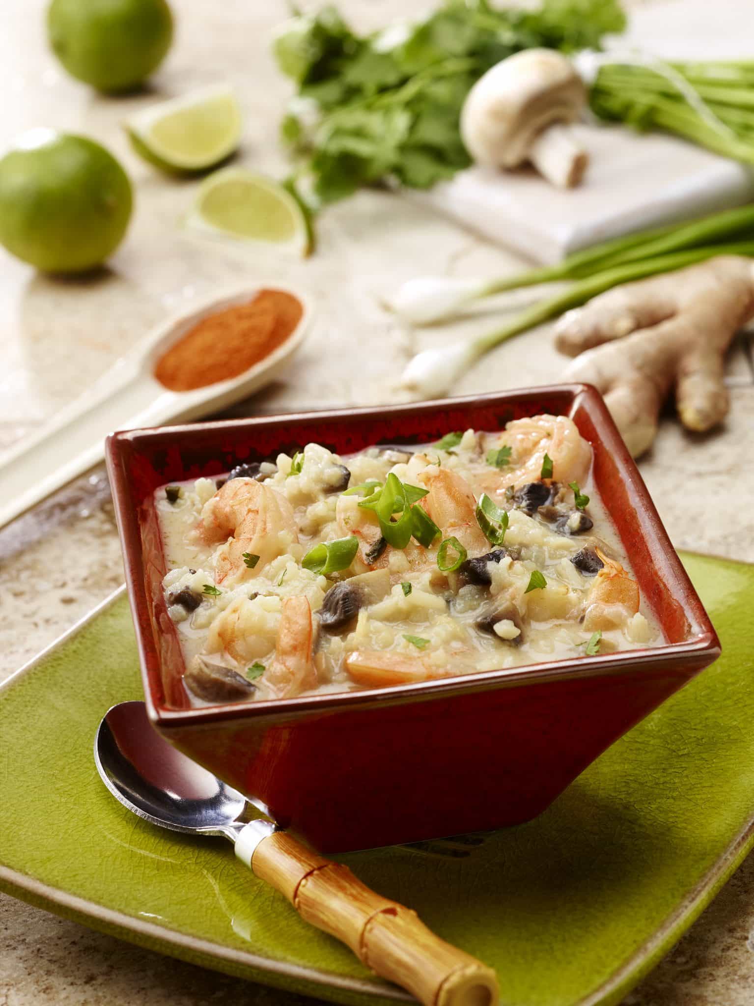 Soy Ginger Shrimp and Rice Soup : The Better Nutrition Program