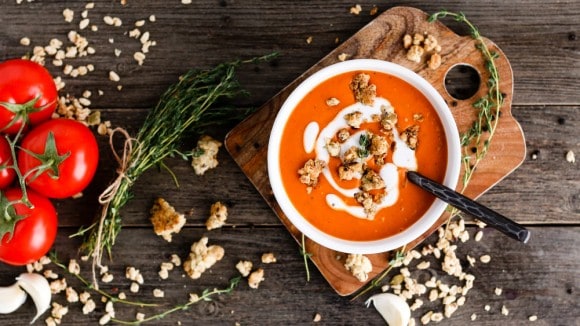 Tomato Soup with Pumpkin Flax Croutons - Better Nutrients for Your Body